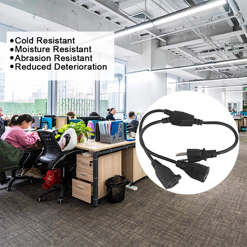 Universal Computer Svt Standard Usa 6Ft Electric 1 to 2 Y Branch 3Pin ...
