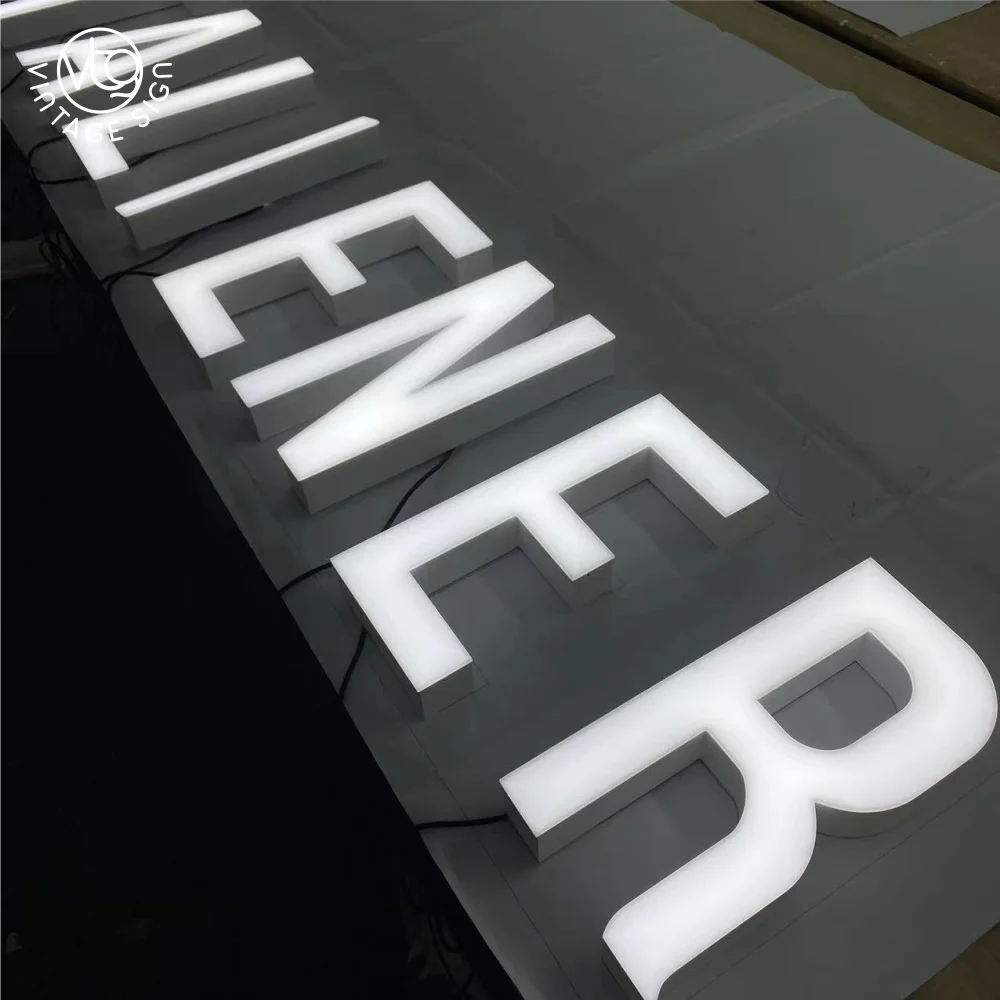 Exterior Face Lit Sign Door Signs For Business Led Front Lit Letter 3D ...