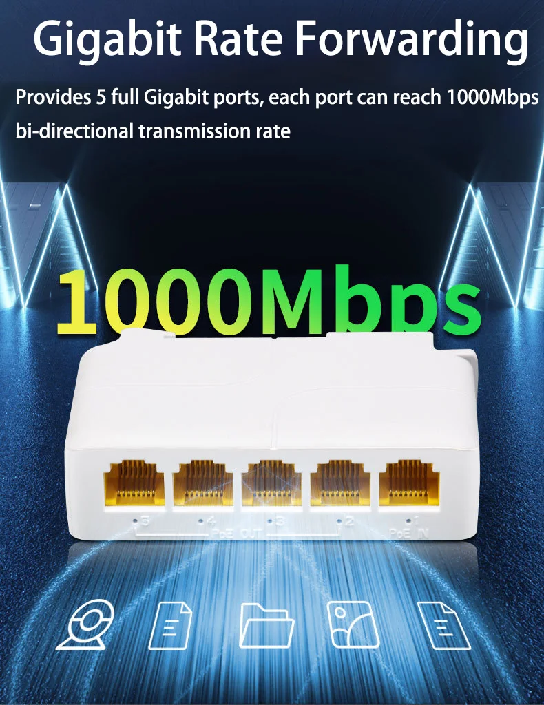 The Best Poe Extender Repeater Gigabit 1 In 4 Out For Poe Switch Nvr Ip ...