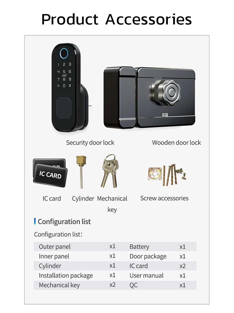 Kadonio Wifi Smart Home Electronic Keyless Keypad Deadbolt Door Rim ...