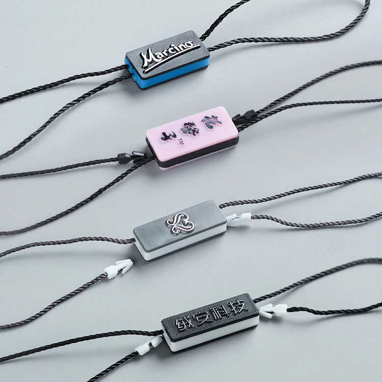 Custom Embossed Logo Garment Plastic Rope Seal Hang Tag
