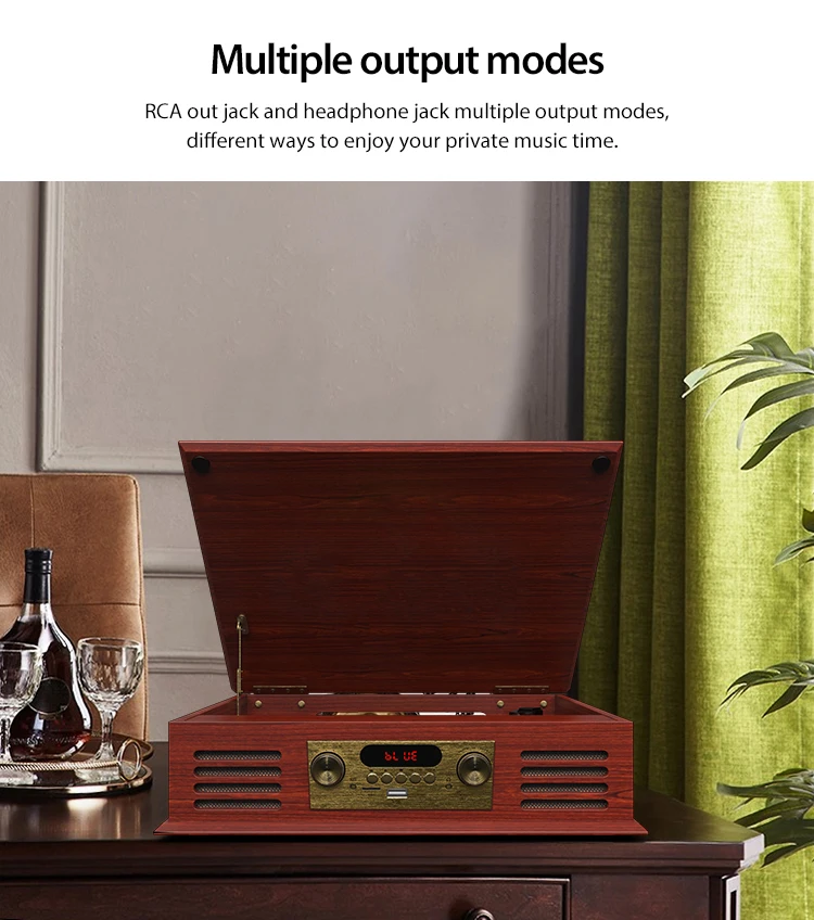 Retro Gramophone Multiple Record Player With Best Sound Turntable Vinyl ...