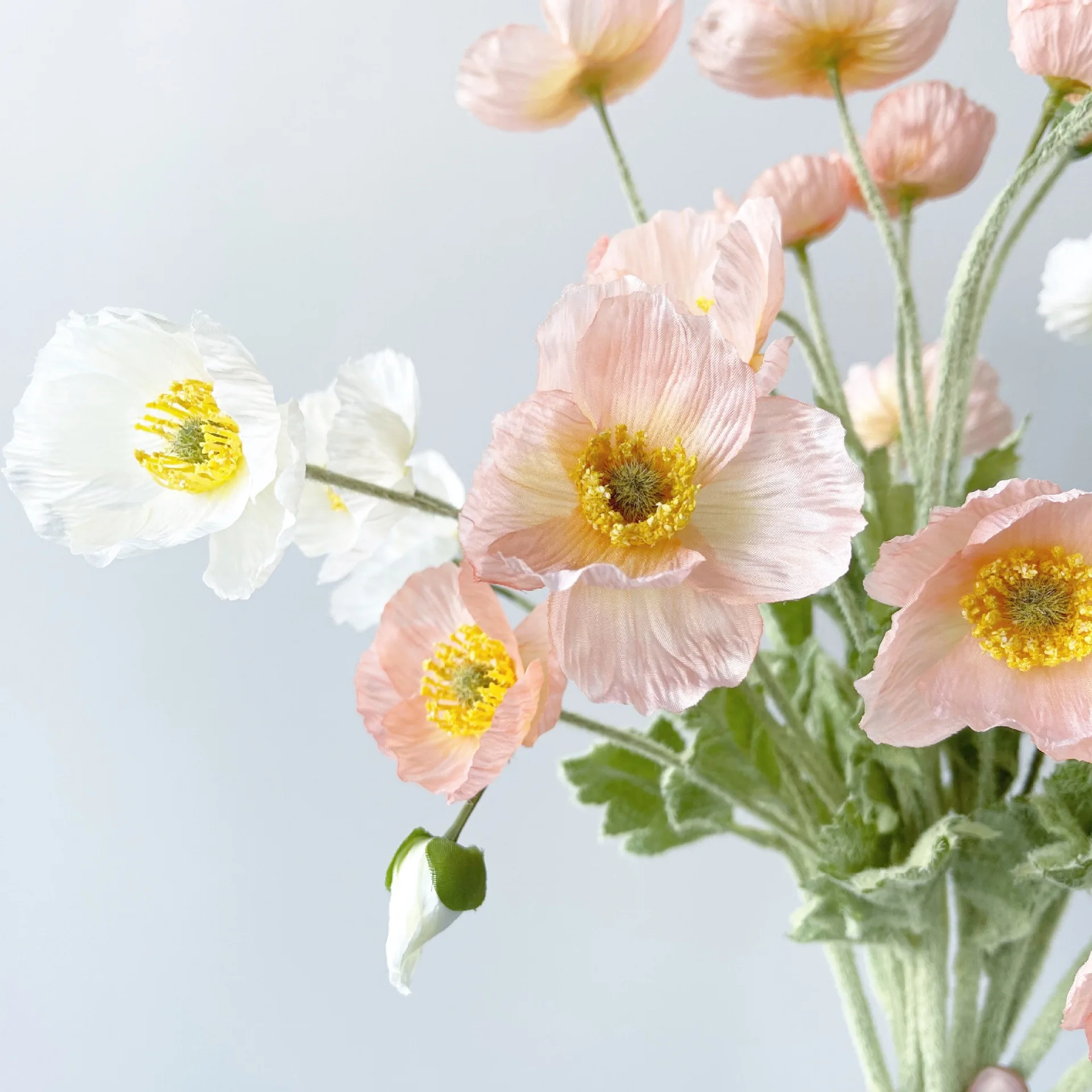 2022 New Poppy Flowers Artificial Silk Dark Red Papaver Flower ...