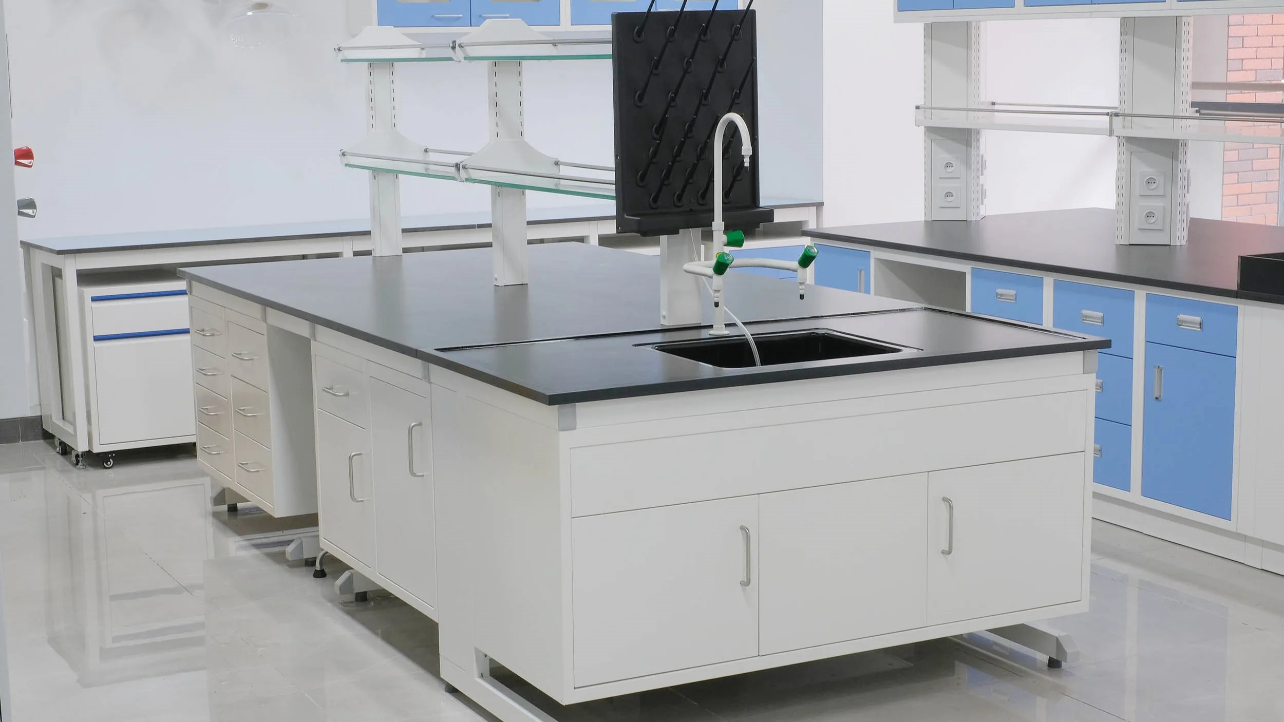 White C-type Benches School Center Lab Table Good Design Easy Clean ...