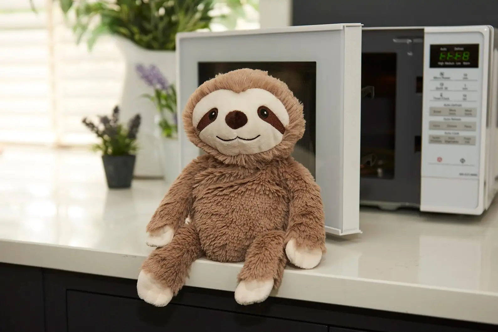 Fully Microwaveable 12 Inch Soft Plush Sloth Toy Warming and Heatable ...
