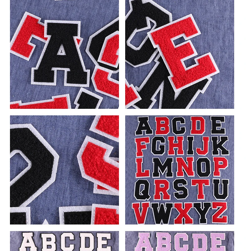 Custom Logo 8cm Iron on Word Alphabet Patches Applique Chenille Letter ...