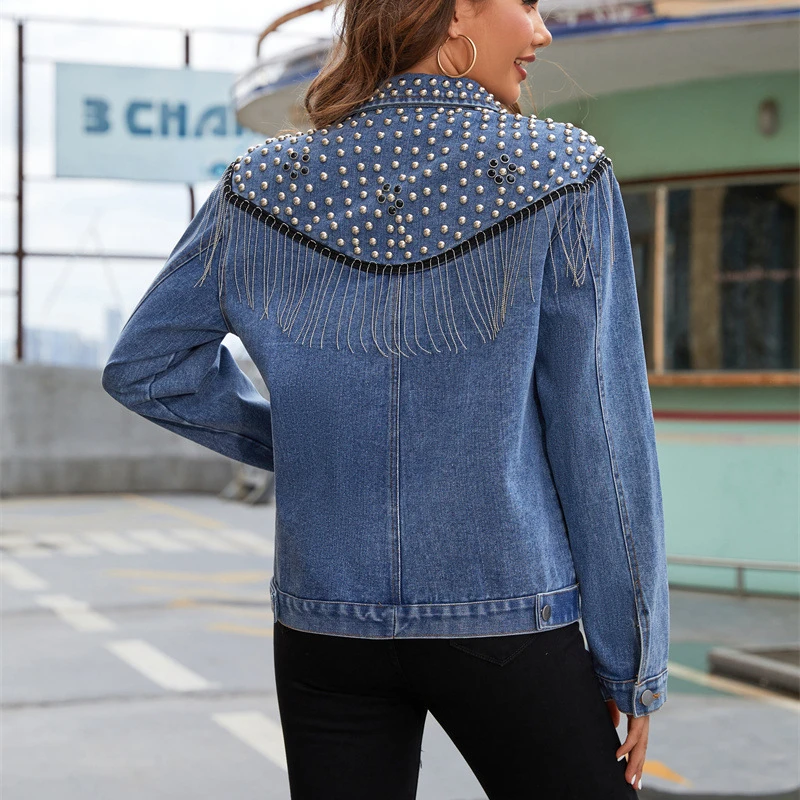 Channel Heavyweight 2023 Spring Autumn Oversized Denim Jackets for Women
