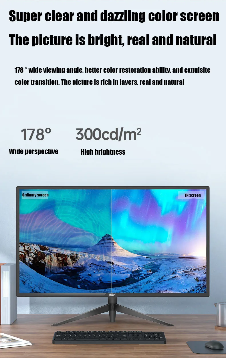 Monitor Curved 4k Gaming Monitor 24 Inch 144hz Display Ips Hd Desktop ...