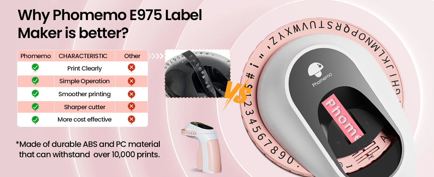 3D Vintage Handheld Embosser Printer Phomemo E975 Embossing Label Maker ...