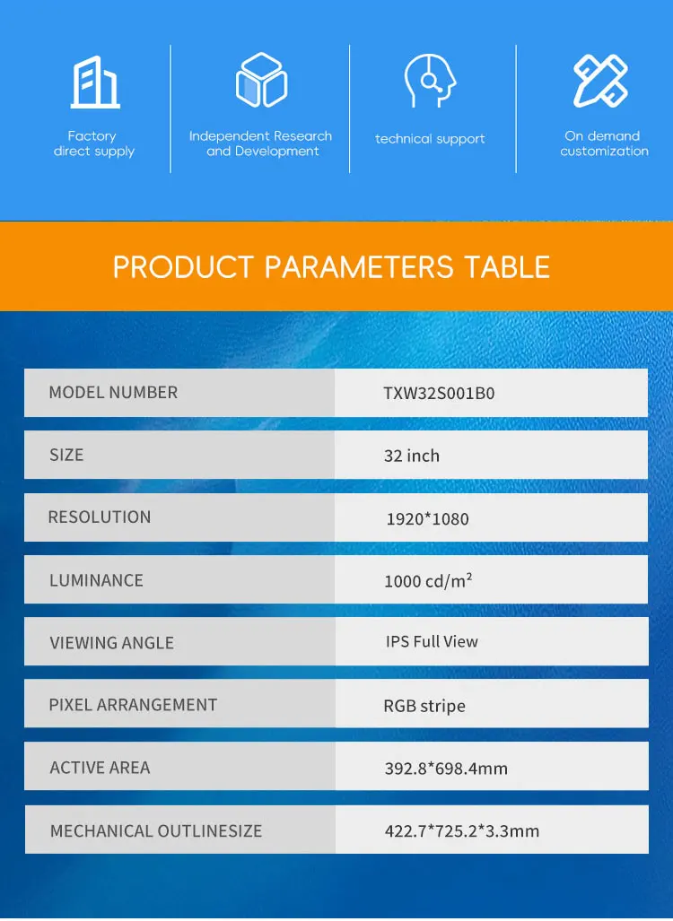 32'' LCM Display with 1920x1080 Resolution IPS TFT LCD Module Featuring ...