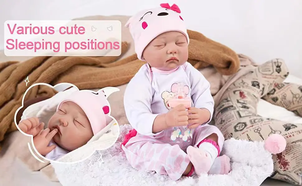 Silicone Reborn Asleep Dolls Toy Kits Lifelike Miniature Premature Baby ...