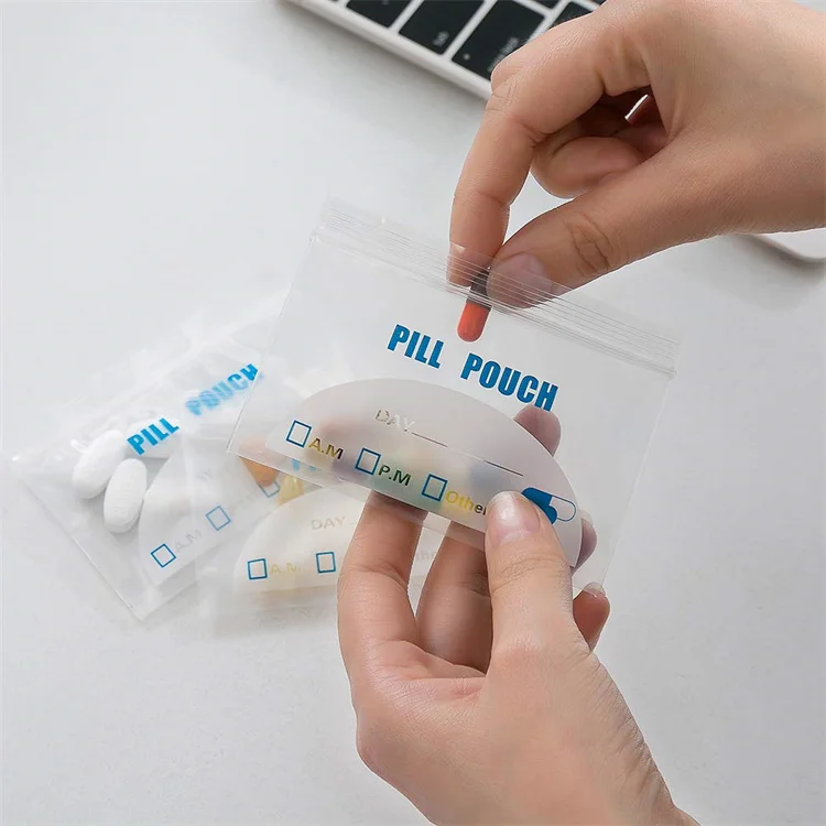 Factory Clear Bpa-free Poly Zipper Pills Baggies Travel Medicine ...