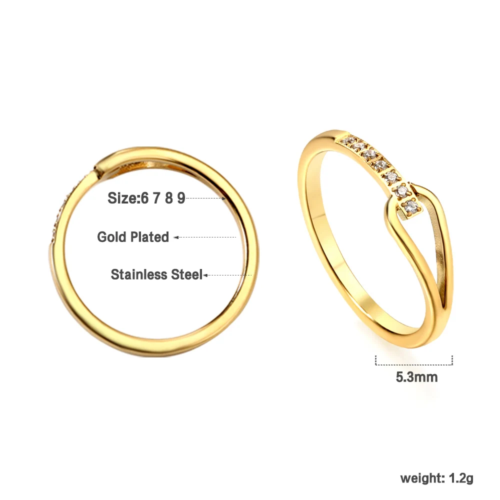 Fashionable Couple Accessories Personalized Custom Ring Waterproof Pvd 18k Gold Plated Jewelry ...