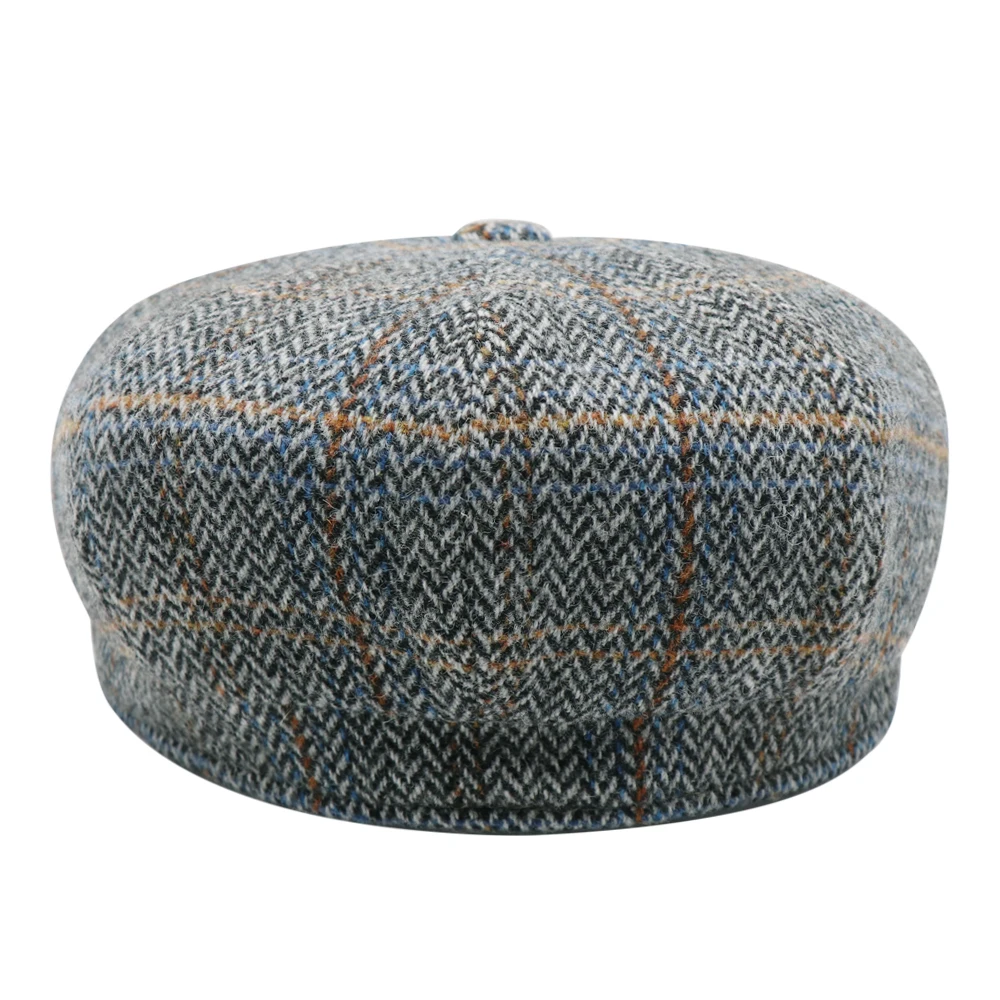 High Quality New Arrival Vintage Newsboy Cap Plaid Wool Flat Hat 8 Panel Ivy Hat Caps - Buy ...