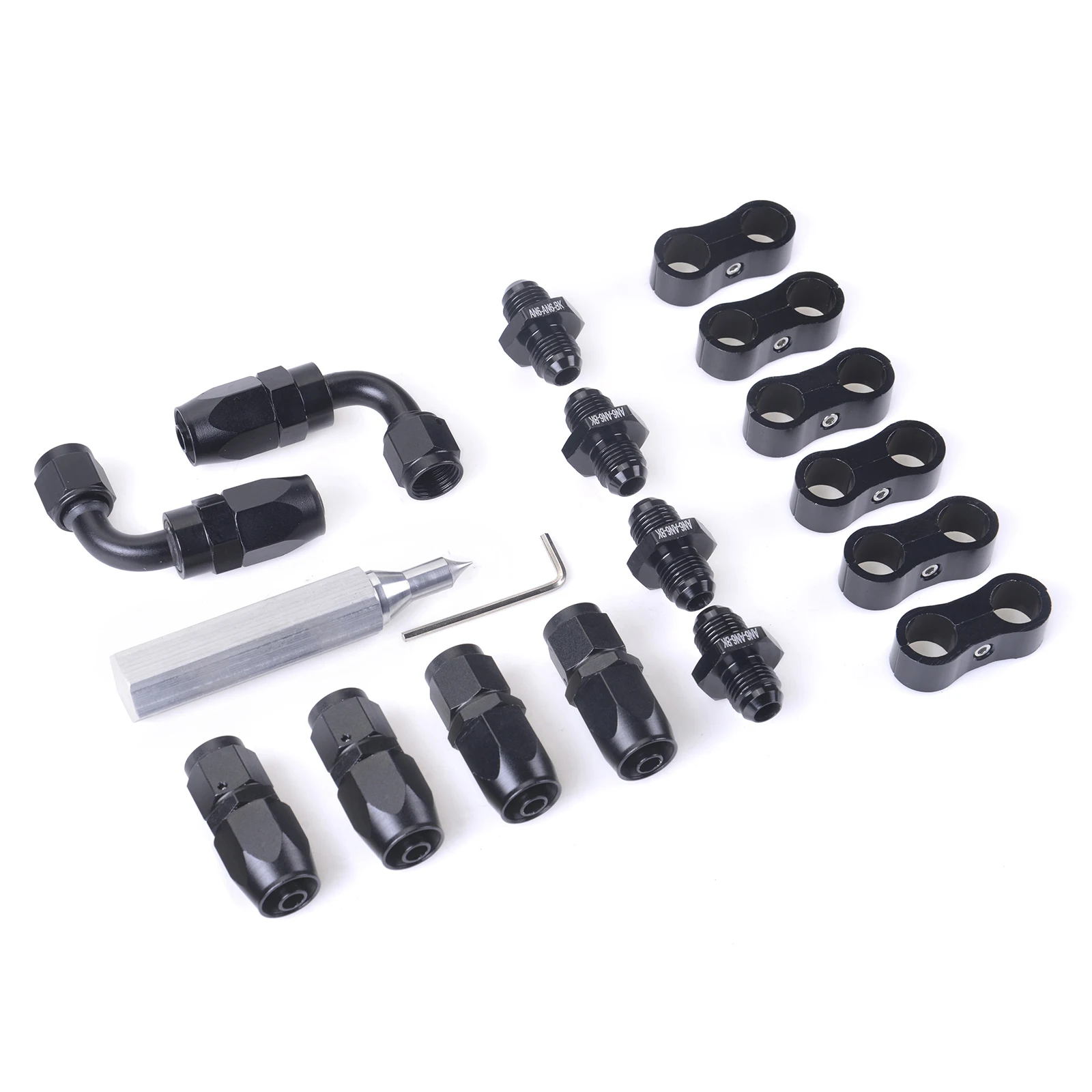 6AN Male Coupler Adapter Fitting Nylon Braided 6AN Swivel Fuel Hose End ...