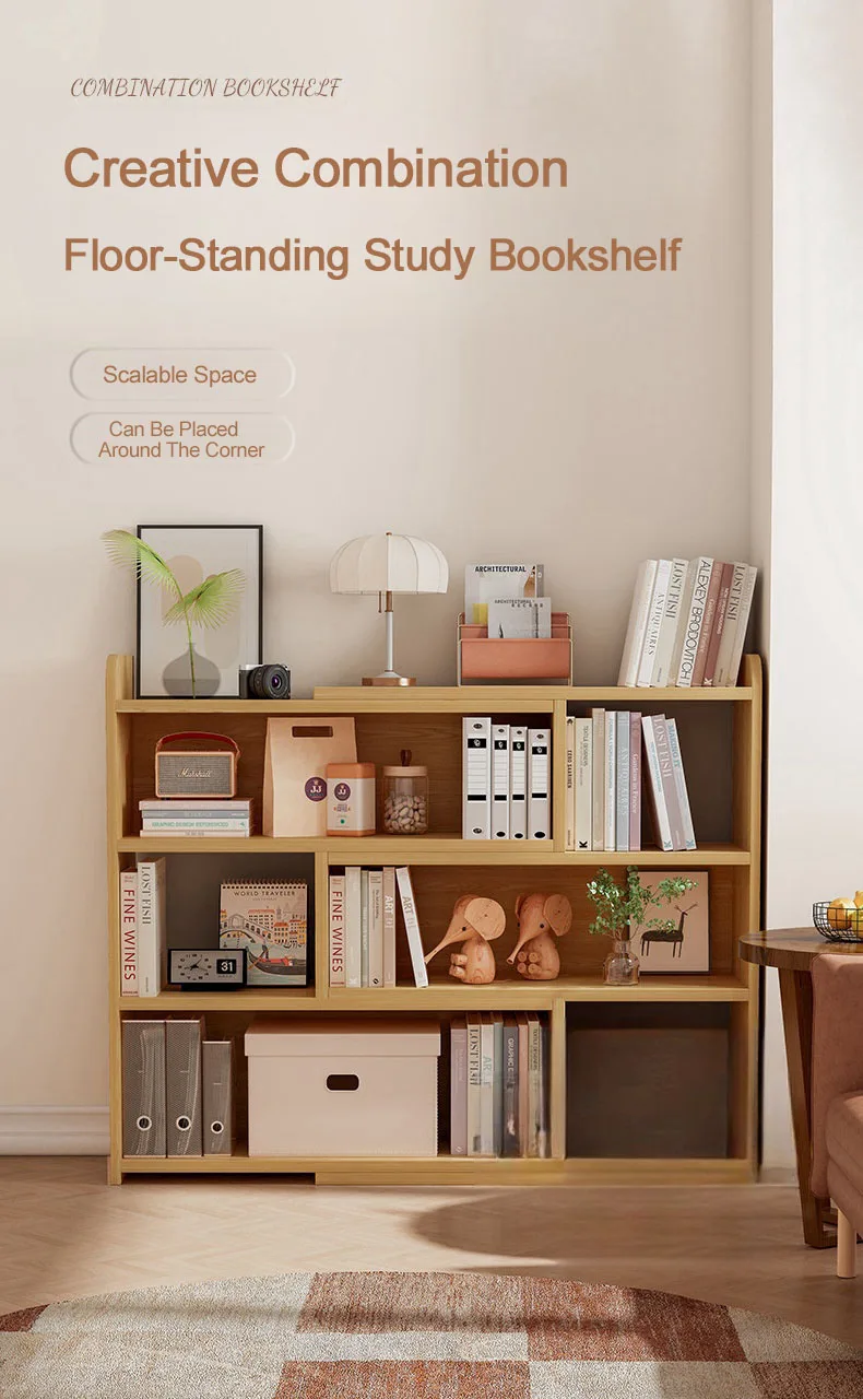 2024 New Modern Nordic White Durable Girls Multi-functional Bookcase ...