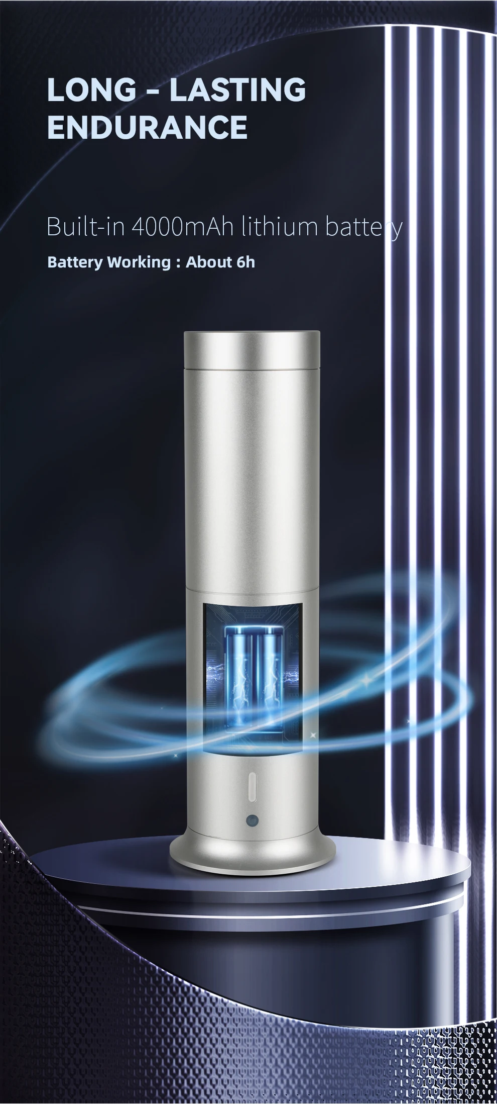 High-end Aluminum Hotel Lobby Office Rechargeable Wireless Tower Scent ...