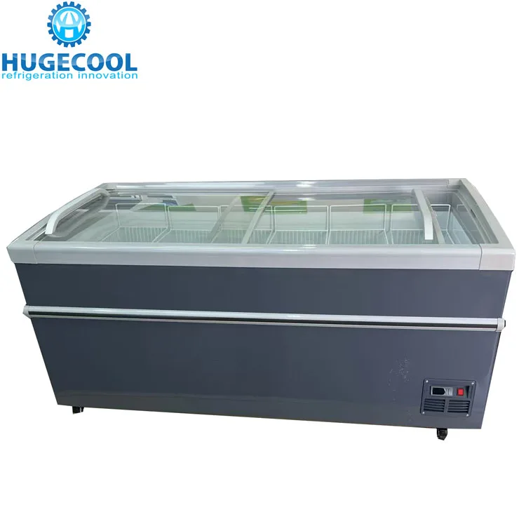 Commercial supermarket open display refrigerator showcase chest freezer ...