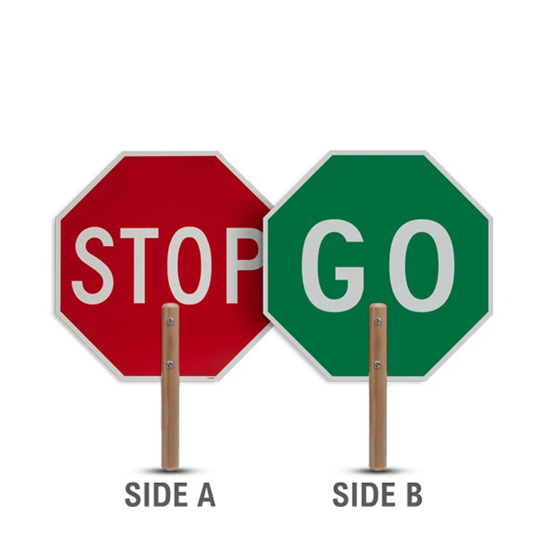 Customized Reflective Hand Held Stop Slow Sign with Handle Custom ...