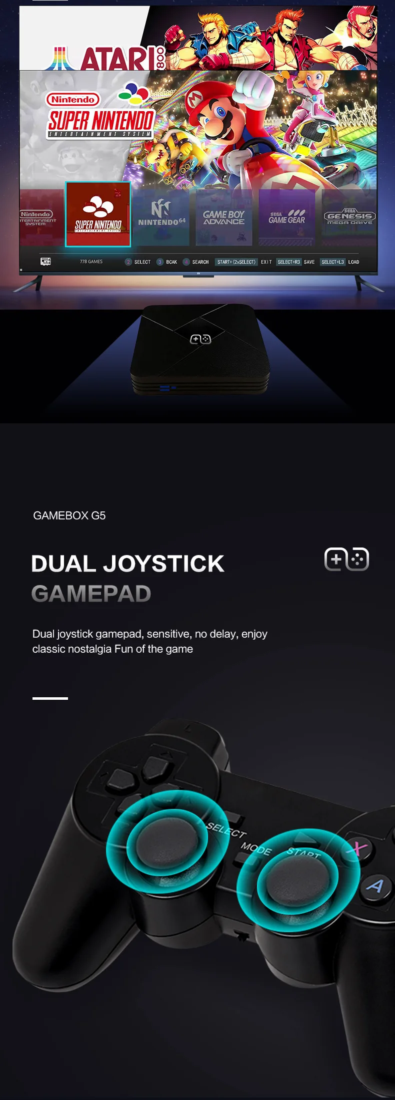 Wholesale G5 Gamebox With 2.4g Wireless Controller 4k Hd Android Tv Box ...