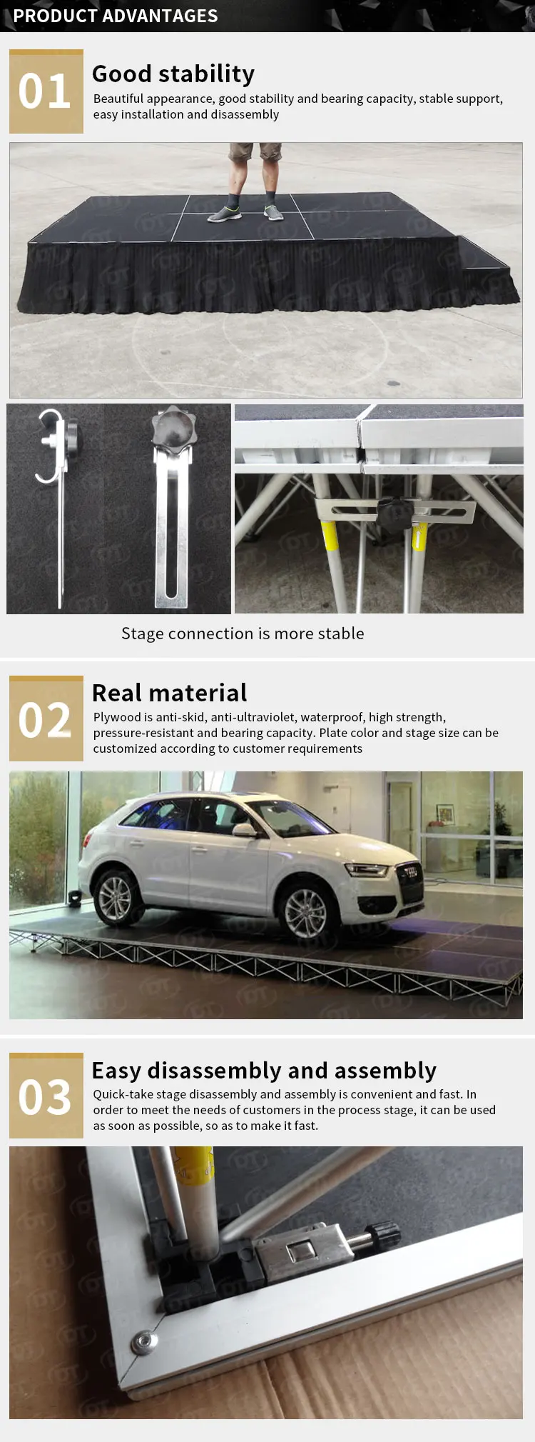 Stage Platform Display Aluminum Folding Riser Smart Stage Cheap ...