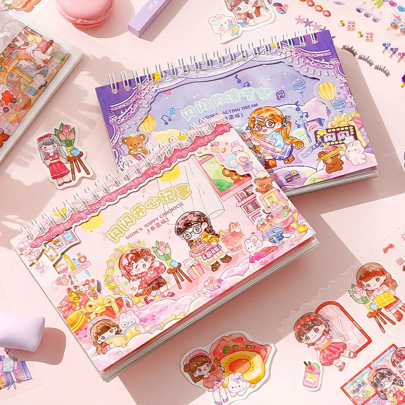 Kawaii Cartoon Girls Stickers For Journaling - 50 Sheets Pet Sticker ...
