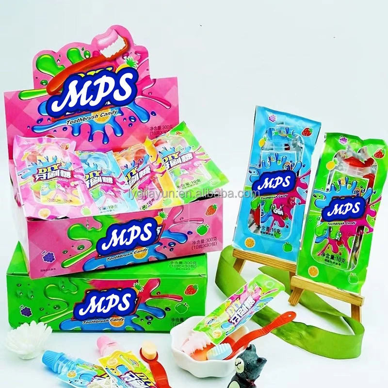 Oem Odm Sweet Tooth Candy Toothbrush & Sour Gel Toothpaste Lollipop ...