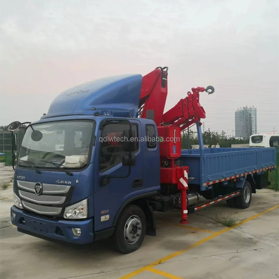 Foton Aumark Crane Cargo Truck 8 Tons Load And 5 Tons Crane - Buy 8tons ...