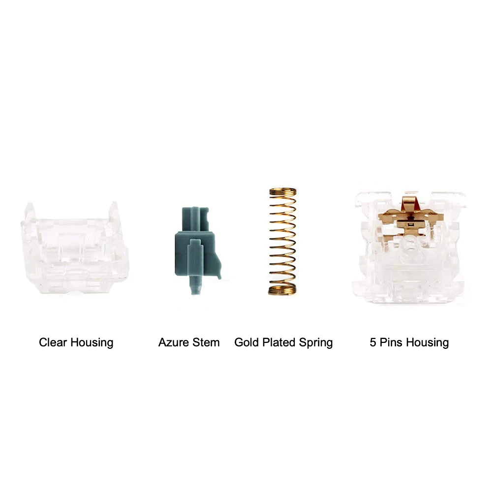 Jwk T1 Giant V2 Switches Transparent Shell Backlit Clear Cement Cyan ...