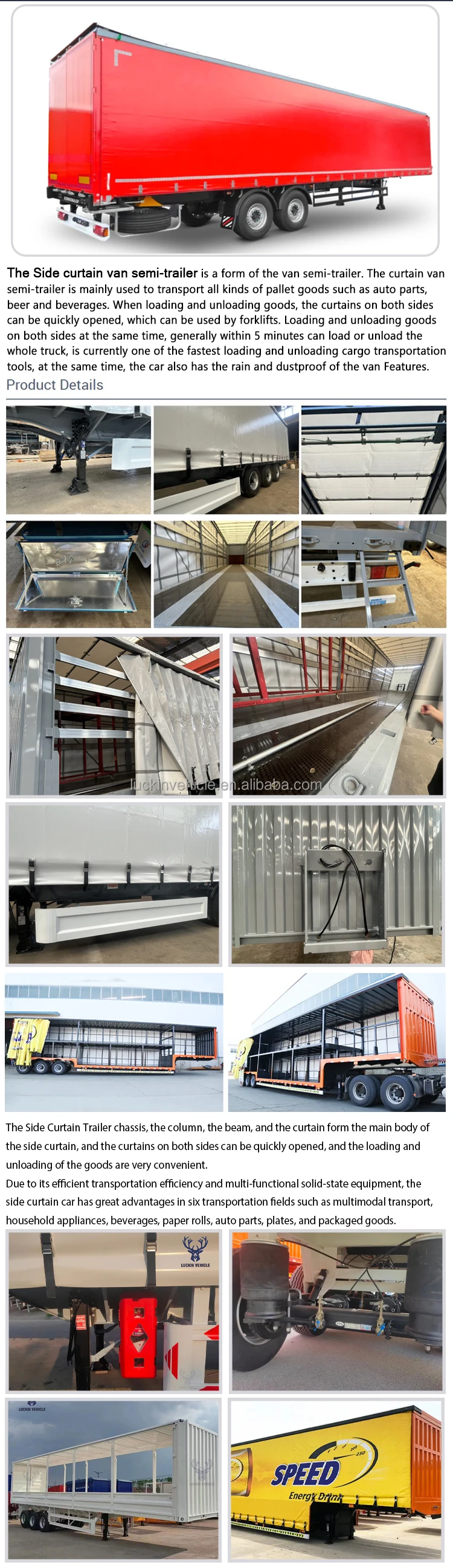 Curtain Fence Drop Side Board Sidewall Semi Truck Cargo Trailer Side ...