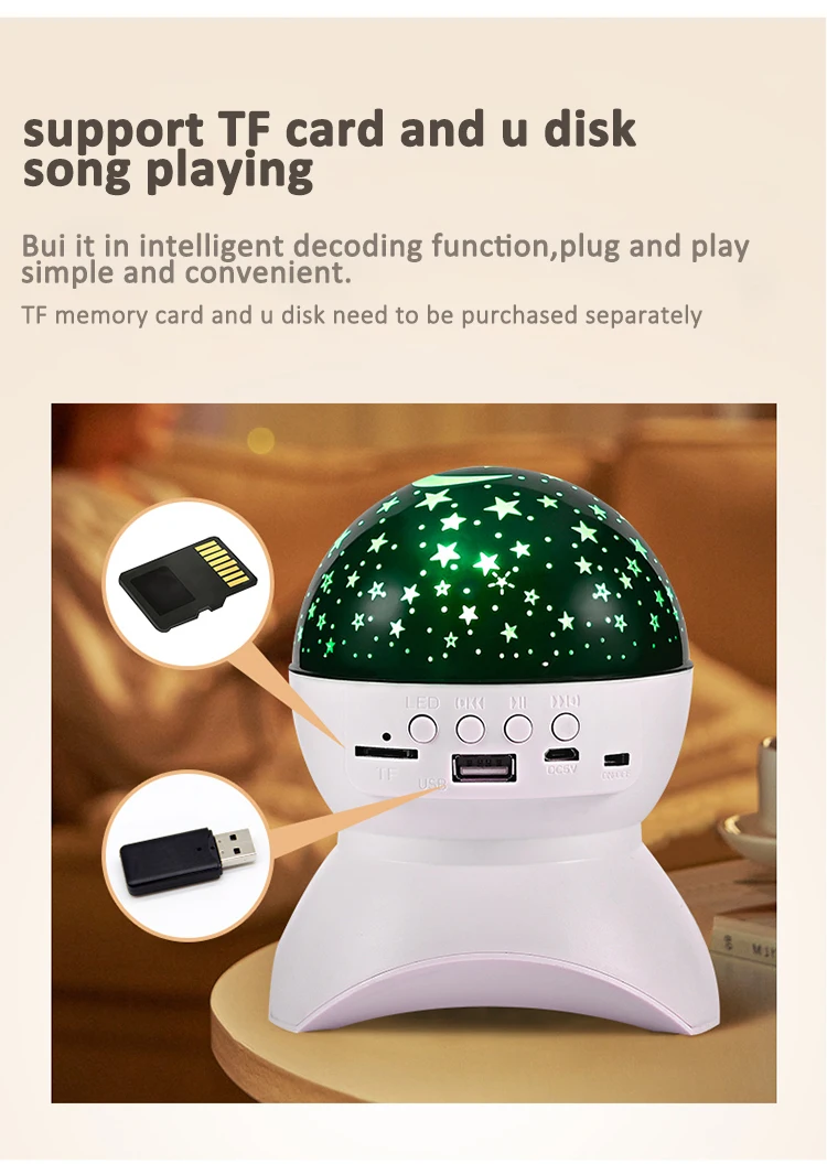 Music Player Night Light Multi Color Master Kids Starry Sky Light Led ...