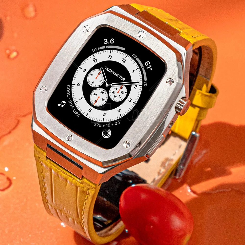 Custom Premium Stainless Steel Protective Luxury Watch Case For Apple ...