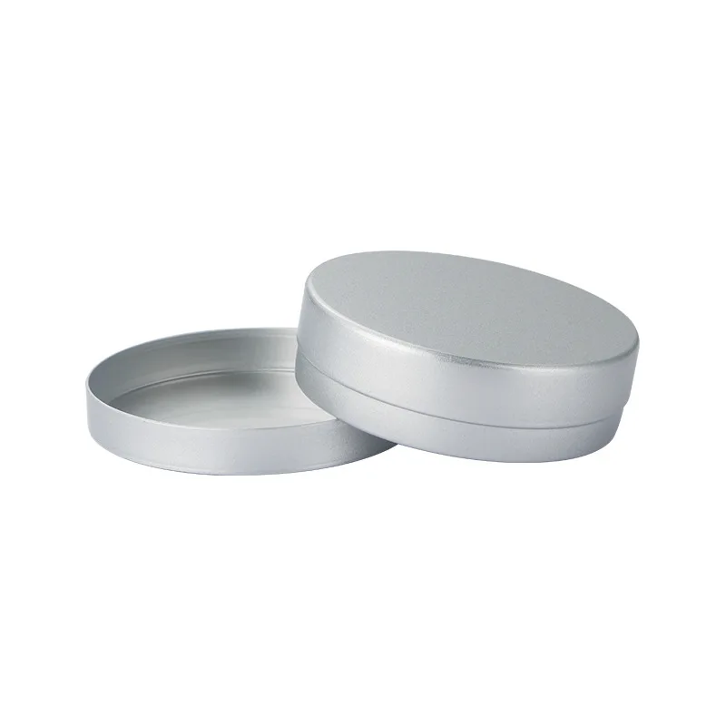 100ml round aluminum box 80*28mm frosted silver earphone storage box ...