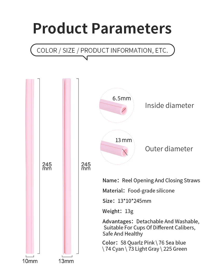 Eco-friendly Silicone Straws - Reusable and Collapsible