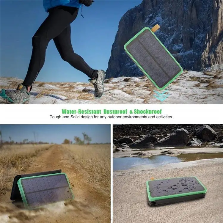 Foldable Portable Solar Power Bank - 20000mah Quick Charge