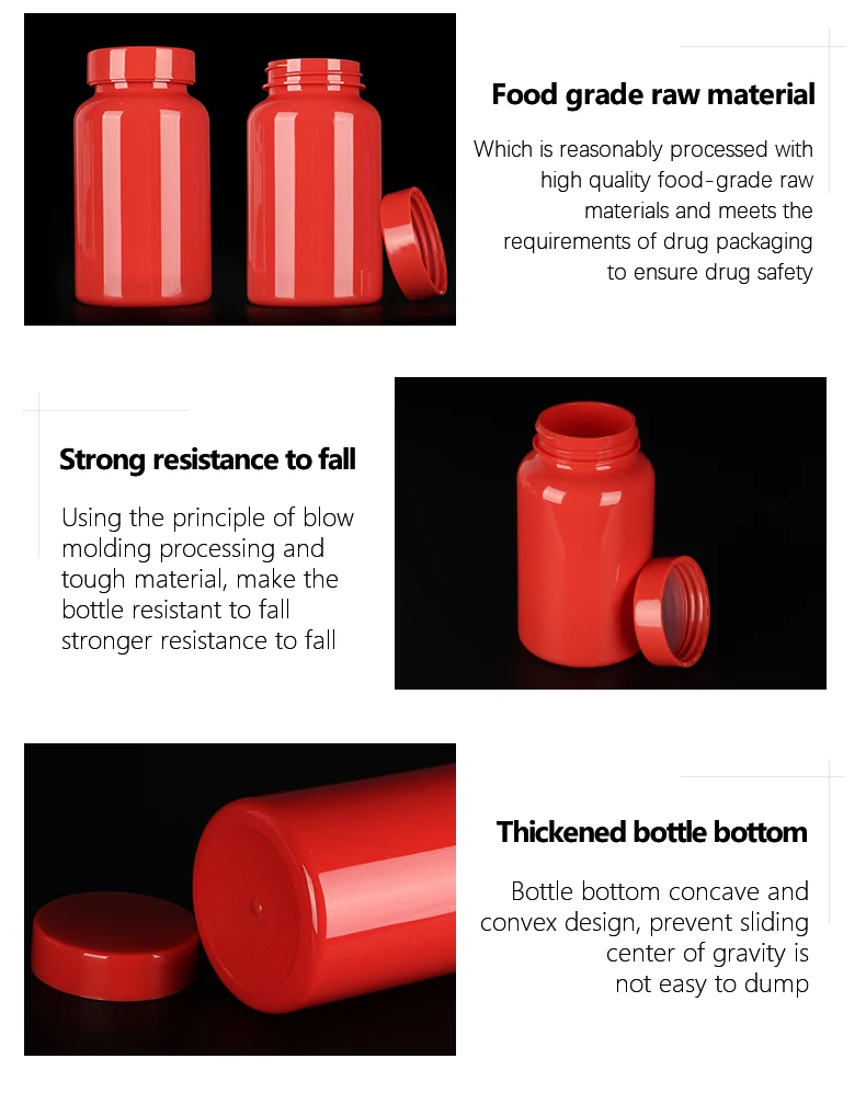 225cc Green Red Grey Candy Medical Plastic Smooth Bottles Vitamin Pill Bottle Vials For Sale ...