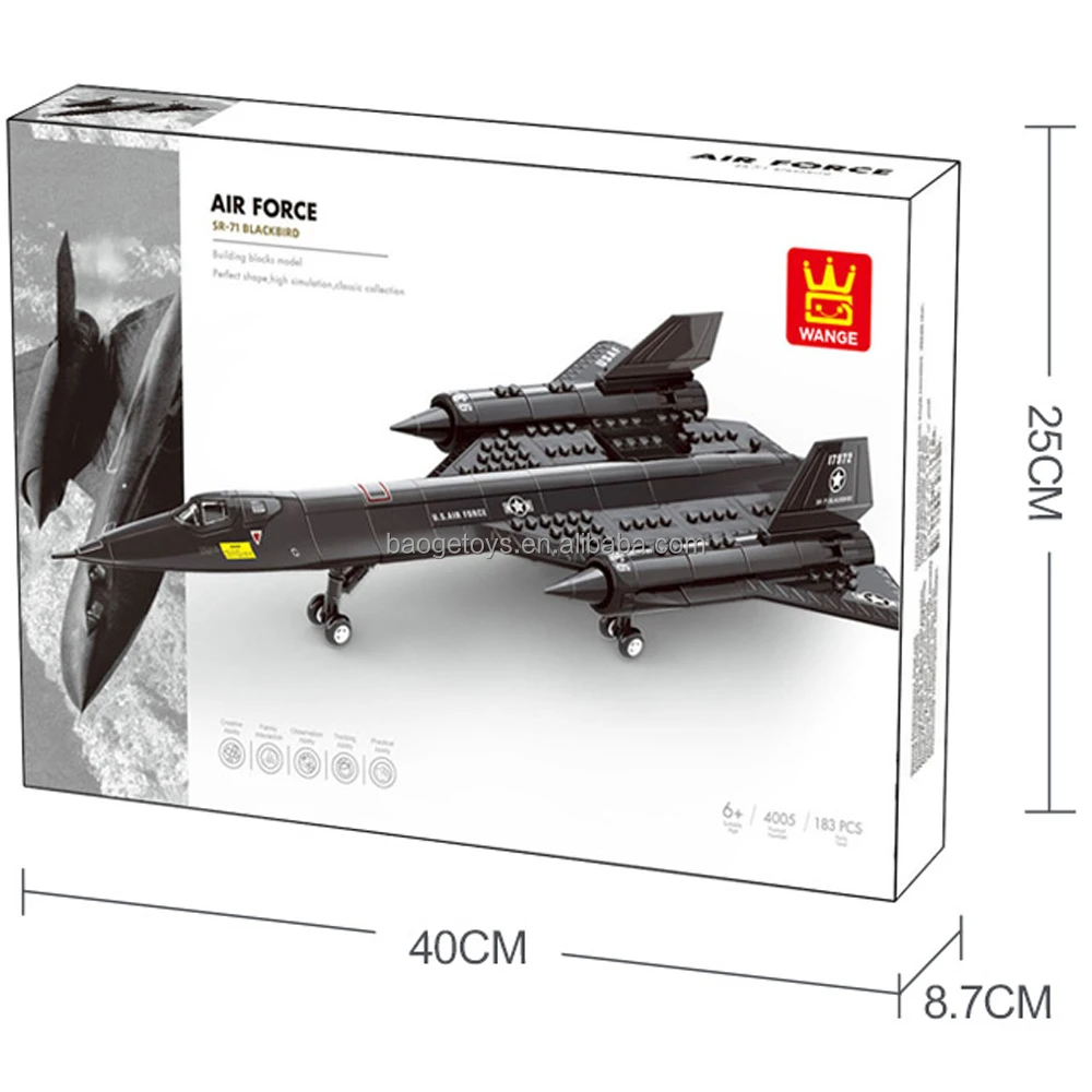 SR-71 Blackbird Toys - Custom Military Plane Building Blocks
