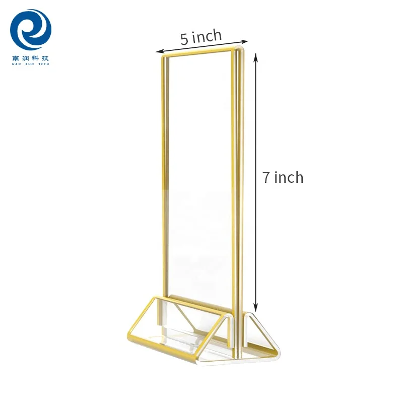 A5 Acrylic Sign Holder Borders Table Top Sign Stands Menu Holder With ...