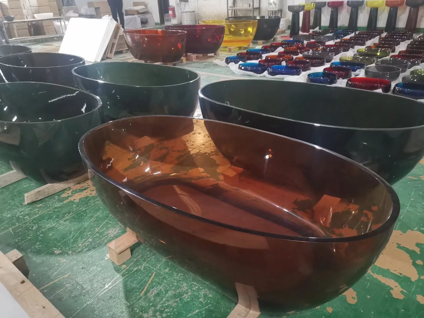 Hotel Polished Contemporary Oval Stone Resin Bath Tub Resin Oval Modern ...