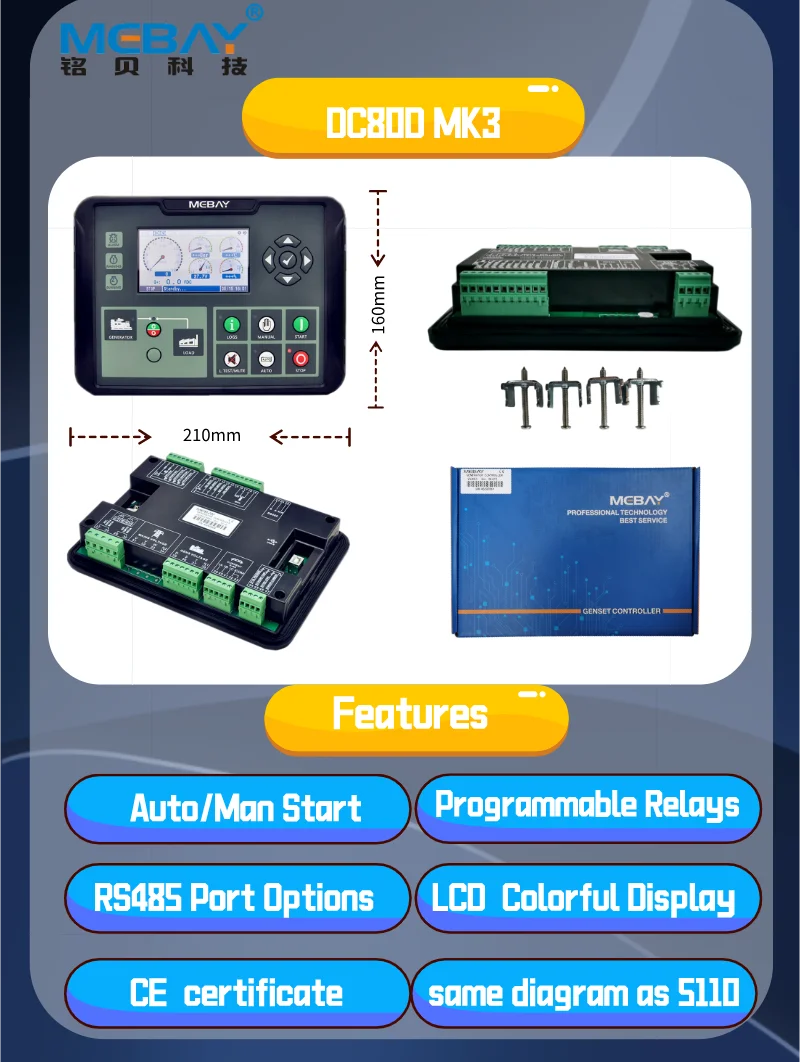 Mebay Diesel Engine Generator Control Module DC80D Generator Spare ...