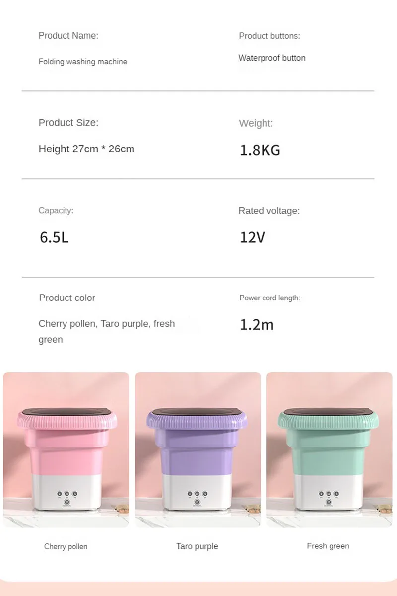 Portable Mini Laundry Machine With 6.5l Tank & Oem Available