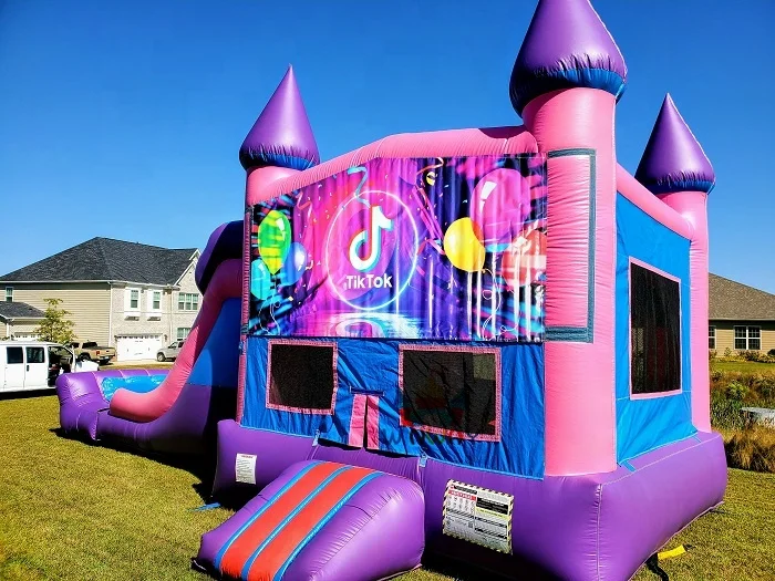 0.55 Mm Pvc Inflatable Bounce House Tik Tok Commercial Moonwalk Jumping ...