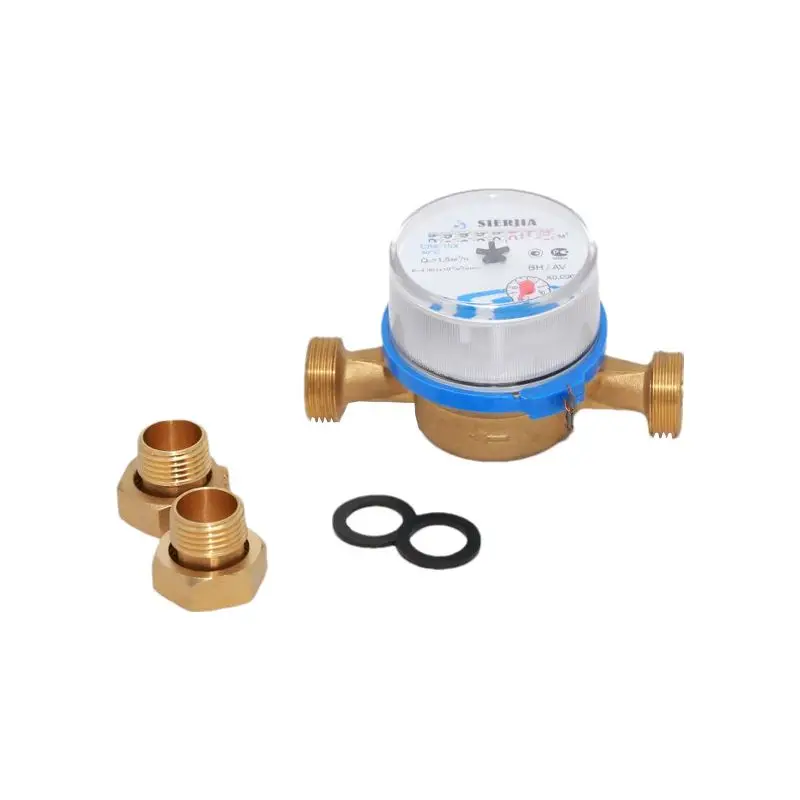Dn15-25 Single Jet Brass Water Meter Household Domestic Cold Water ...