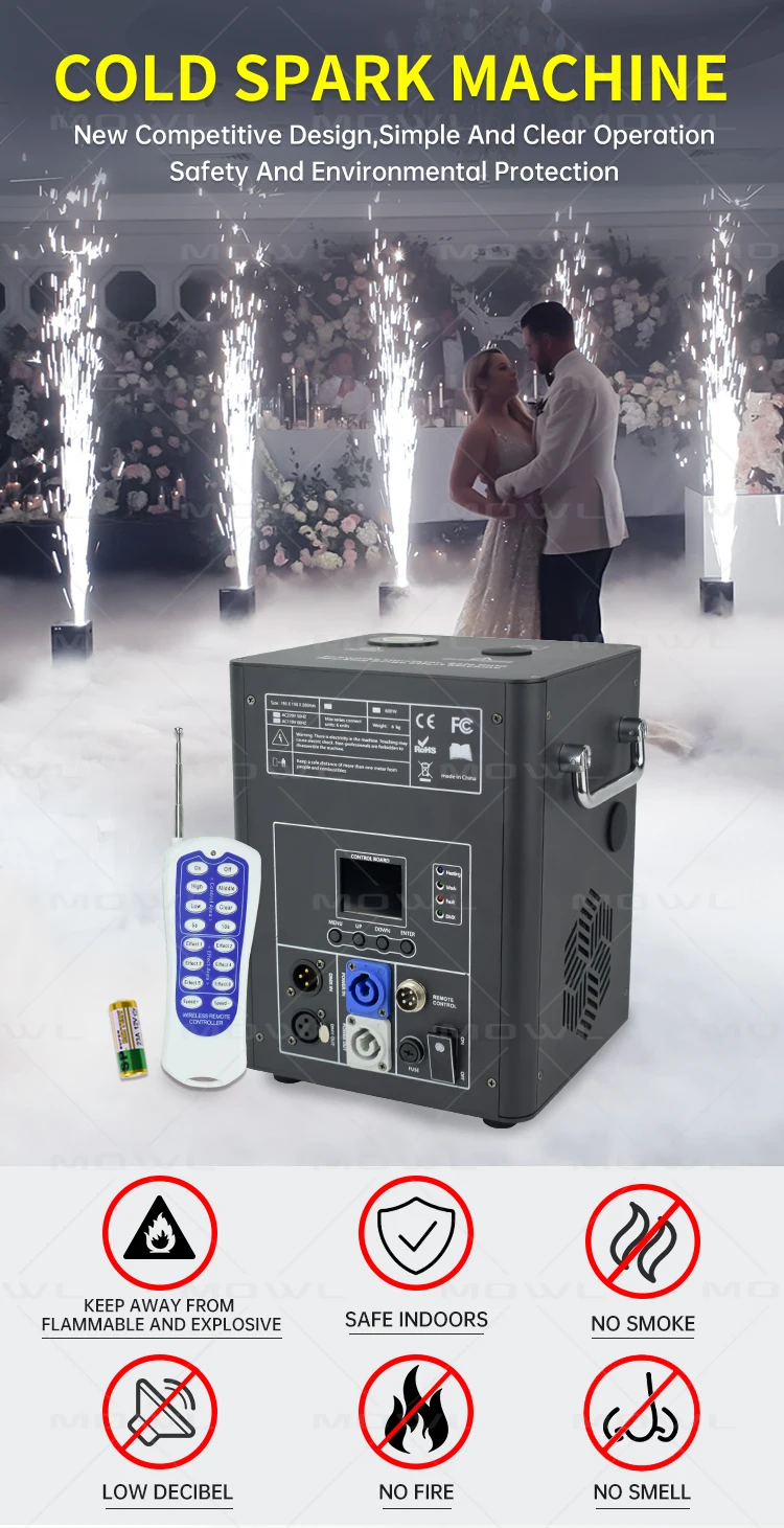 Mowl 750w Dmx 750 Watt Fireworks Sparkler Fountain Cold Spark Machines ...
