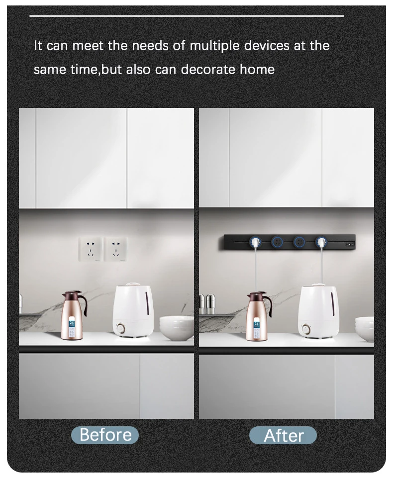 Aluminum Wall Track Socket - Movable Modular Power Rail