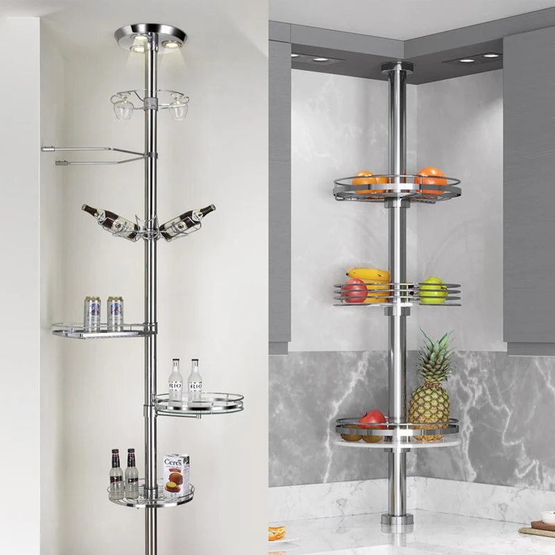 WELLMAX Bar Pole System - Stylish Glass Storage Racks