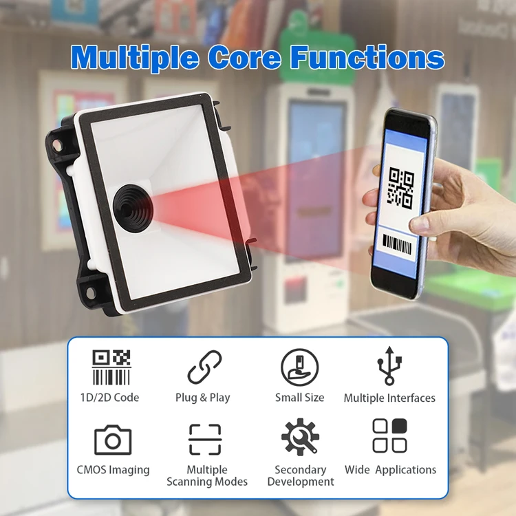 Mini 2d Barcode Scanner Embedded Smallest Omnidirectional Qr Code ...