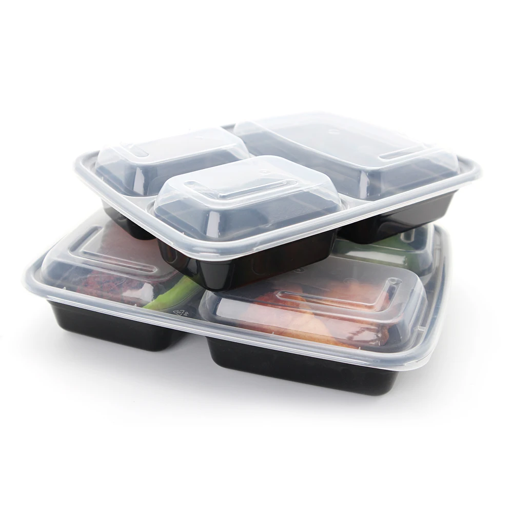 3 Sectional Stackable Plastic Takeout Takeaway Food Containers Low Moq ...