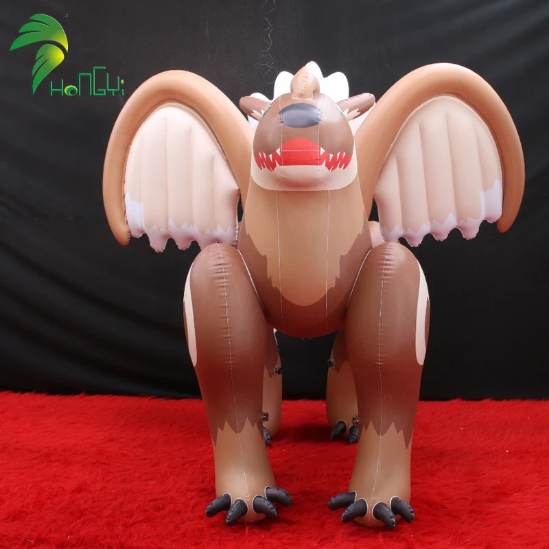Brown Flying Wings Inflatable Custom Dragon Squeak Event Dragon Toy ...