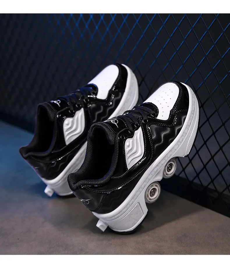 Skate Roller Shoes with Retractable Wheels - Kids' Sport Walking Shoes ...